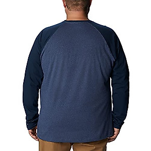 Columbia Men's Thistletown Hills Raglan Tee, Dark Mountain/Collegiate Navy Heather, Large
