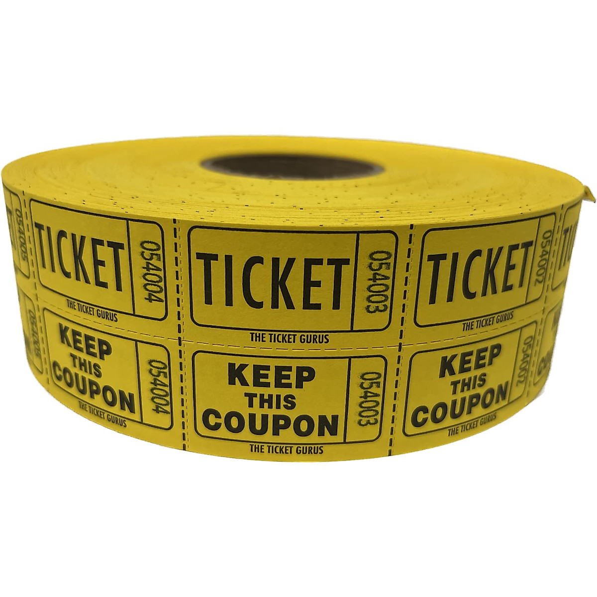 Ticket Guru-Raffle Tickets - (4 Rolls of 2000 Double Tickets) 8,000 Total 50/50 Raffle Tickets (4) Random Colors