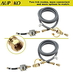 Aupoko 710-0003 Natural Gas Conversion Kit for Grills, 10FT Natural Gas Conversion Kit, Natural Gas Regulator, 1/2" Quick Connect Disconnect Adapter, 3/8" Fitting. Convert Propane to Natural Gas
