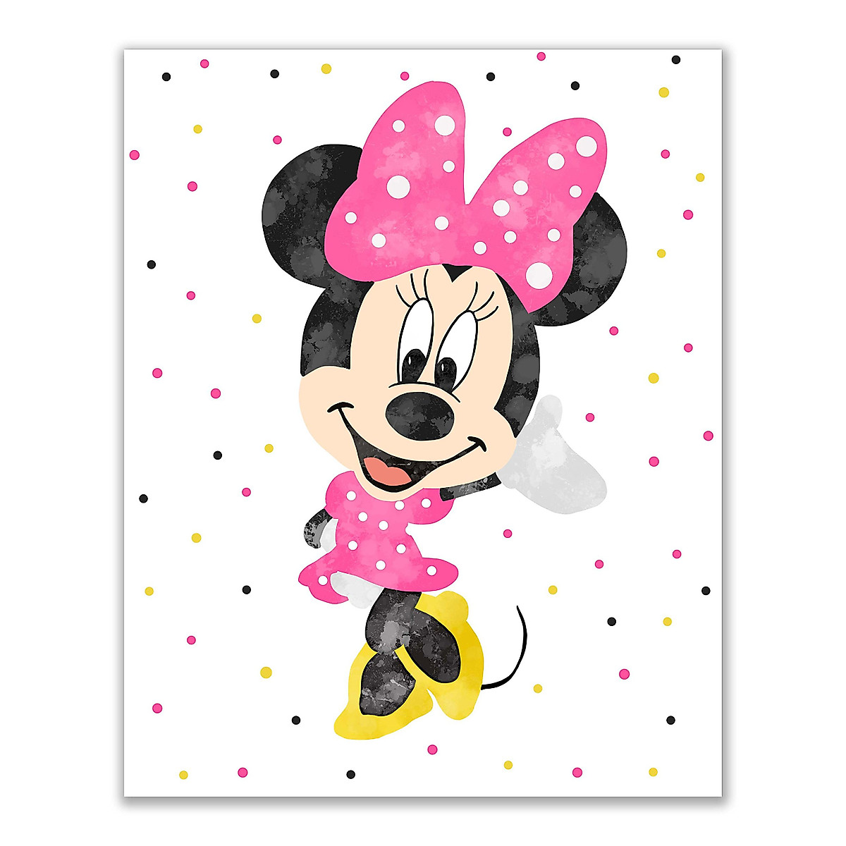 BigWig Prints Mickey And Minnie Prints - Minnie Mouse Wall Art, Mickey Mouse Wall Decor, Disney Pictures for Kids Room, Donald & Daisy Duck Posters, Goofy, Pluto - Unframed Set of 6 (8x10)