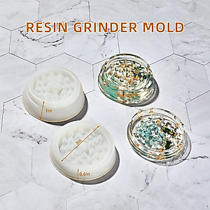 3-Piece Silicone Molds for Epoxy Resin - Rolling Tray Mold for Resin, Resin Pudding Jar Mold with Lid, Grinder Molds for Resin Casting, DIY Epoxy Resin Molds Kit for Storage and Decoration