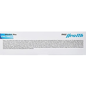 Pyle Health Ultra sonic Wave Rechargeable Electric Toothbrush with 3 brush modes, two minute timer, 2 Oral Brush Heads, Automatic Charging Dock Holder - For Kids, Teens, Adults - PHLTB41BK (Black)