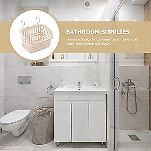 Zerodeko 2Pcs Bathroom Organizing Basket Plastic Hanging Shower Caddy with Hook Shampoo Conditioner Storage Basket for Home Kitchen Bathroom