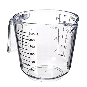 300ml Clear Plastic Measuring Baking Cups Handle Pour Spout Container