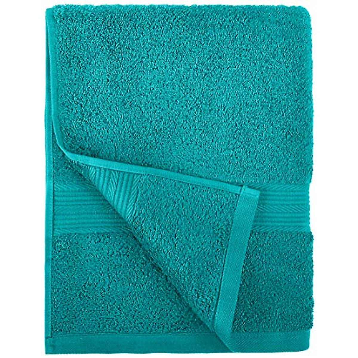 Amazon Basics 6-Piece Fade Resistant Bath towel, Hand and Washcloth Set - Cotton, Teal, 14.25"L x 10.85"W