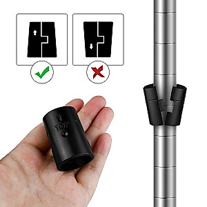 50 Pack Plastic Wire Shelving Shelf Lock Clips Black Post Shelving Split Sleeves for 1" Diameter Shelving Sleeves Replacements