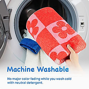 Snack Break | Cute Red Flower Checkered Rug for Bathroom, Bedroom, and Living Room | Non-Slip Backing | Ultra Soft Machine Washable Microfiber