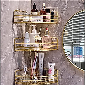 Vytaco flower Bathroom Storage (2 Pack) Shelf Shampoo Holders Wall Mounted Shower Caddies Corner Shelf Towels Storage Racks, No Drilling Stainless Steel Bathroom Shower Storage Basket