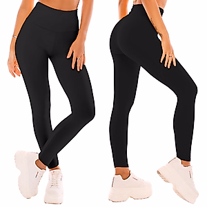 SINOPHANT High Waisted Leggings for Women - Full Length Capri Buttery Soft Yoga Pants for Workout Athletic(Full Black,L-XL)