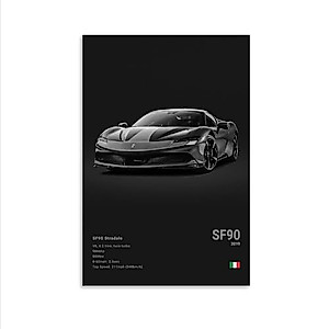 Car Poster Ferrari F40 Supercar Posters Racing Car Canvas Wall Art For Boy's Bedroom SuperCar Wall Decor Unframe-style 12x18inch(30x45cm)