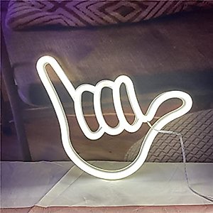 led Hand Shape Finger Neon Sign Lights Decorative Neon Lights for Home Bedroom Bar Restaurant Christmas Birthday Party Gift Art Wall Decoration Light-White