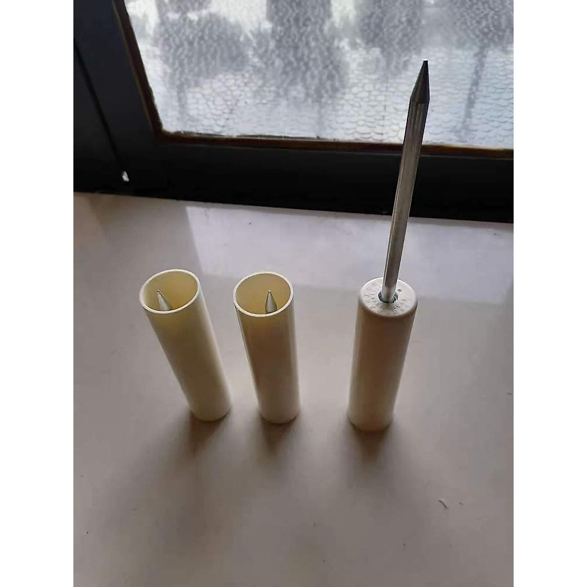 Kaiyu 4 Pack Fishing Rod Holder, Rod Holder for Bank Fishing,Fish Pole Holder for Beach,Ground Support Stand Fishing Holder, Reinforced PVC，4 Free Fishing Rod Alarm Bell