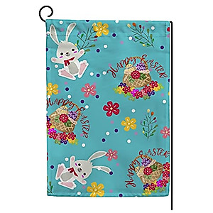 My Little Nest Seasonal Garden Flag Cute Bunny And Easter Egg Vertical Garden Flags Double Sided for Home Farmhouse Yard Holiday Flag Outdoor Decoration Banner 12"x18"