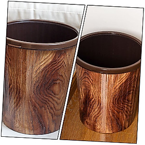 CHILDWEET Imitation Grain Trash Can with Pressing for Kitchen Home Office Decorative Garbage Container