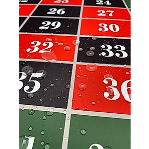 The Gaming Mat Company Roulette Table Mat for Casino Home Game Nights- Deluxe Vegas Roulette Table 35.5" x 71" x 0.12"- Big Mats Smooth Fabric Topper- Space for A Roulette Wheel- Double & Single Zero