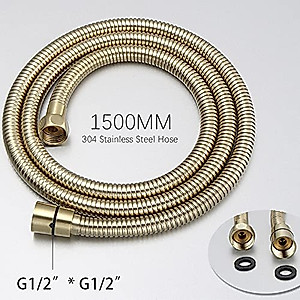 MINJING Hand Held Toilet Bidet Sprayer, ABS Plastic Douche Kit, Brushed Gold Bidet Faucet Shower Head,D Set