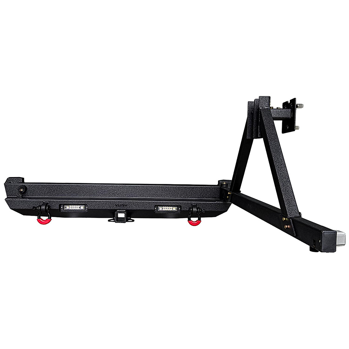 LUYWTE For 1984-2001 Cherokee XJ Rear Bumper With Spare Tire Carrier&Lights&D-Rings(Texture Black)