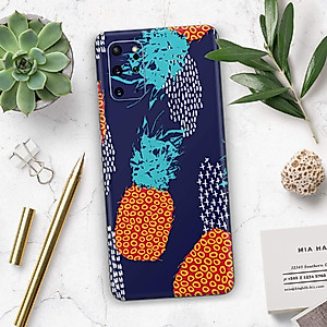 DesignSkinz Retro Summer Pineapple v4 Protective Vinyl Decal Wrap Skin Cover Compatible with The Samsung Galaxy S20 (Screen Trim & Back Glass Skin)