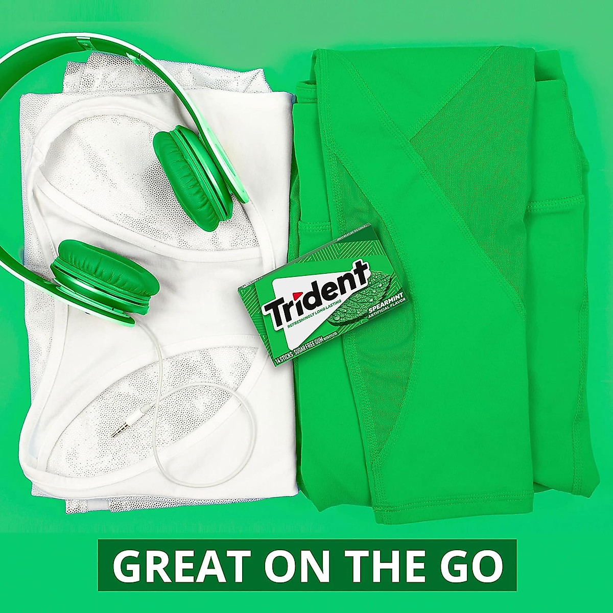 Trident Spearmint Sugar Free Gum, 12 Packs of 14 Pieces (168 Total Pieces)