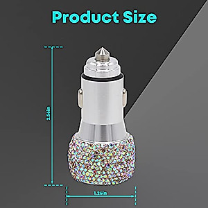 Bling Dual USB Car Charger Quick Charge 3.0 Crystal Fast Charging Cigarette Adapter Women Cute Car Accessories for iPhone Samsung Galaxy S10/S9/S8/S7/S7 Edge/S6/Edge+ Nexus 6P/5X,LG,Nexus(Multicolor)
