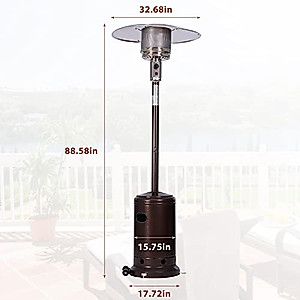 Outdoor Propane Patio Heater, Patio Heater for Outdoor Use 88inch Propane Heater with Portable Wheels Standing Patio Floor Air Heater, for Commercial, Residential, Garden, Porch, Party, Deck
