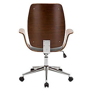 Porthos Home Lennon Comfortable, Stylish with Armrests, Height Adjustable, Ergonomic, Executive Wheels Retro Style Modern Office Chair Size 24 x 27 x 40, Grey