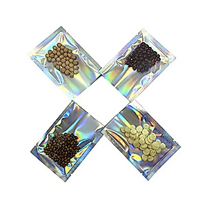 100 Pieces 2.75x3.9 inch (Inside Size 2.4x3.5 inch) Front Clear Heat Seal Bags Open Packet Aluminum Foil Pouch for Packaging Candy Food Storage with Tear Notches