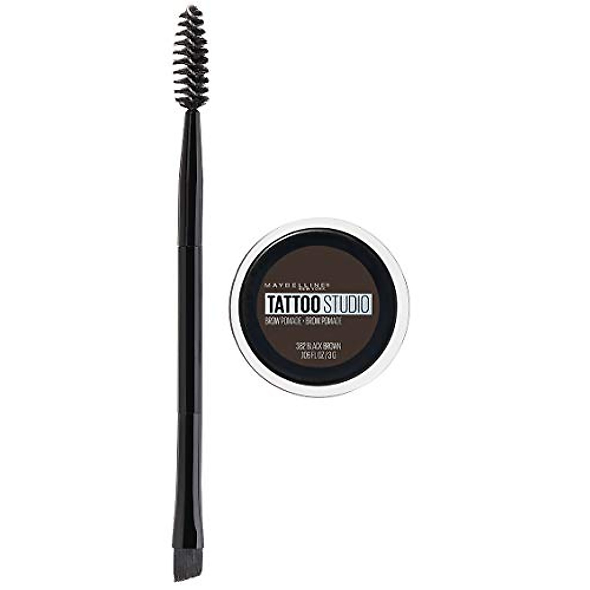 Maybelline TattooStudio Brow Pomade Long Lasting, Buildable, Eyebrow Makeup, Black Brown, 1 Count