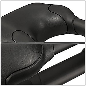 Pair of Black Textured Manual Telescoping Extenable Side Rear View Towing Mirrors Compatible with Ford E-Series 03-14