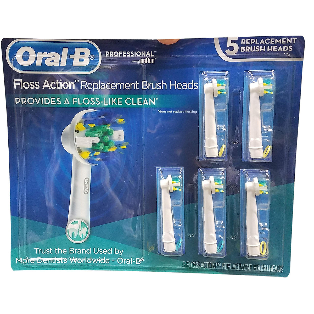 Oral B Floss Action Replacement Brush Heads, 5 Count