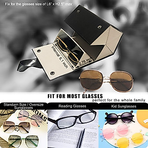 Longjet Sunglasses Organizer 5 Slots Travel Glasses Case Multiple Pairs Eyeglasses Storage Box Hanging Eyewear Holder (Black + Grey)