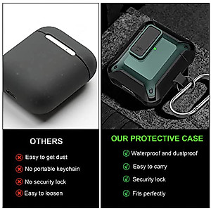 leQuiven for AirPod Case, Cover for AirPods 2nd Generation Case with Lock, Case Cover for AirPod Case 1st Generation, Supports Wireless Charging for AirPods 1st & 2nd [Front LED Visible]