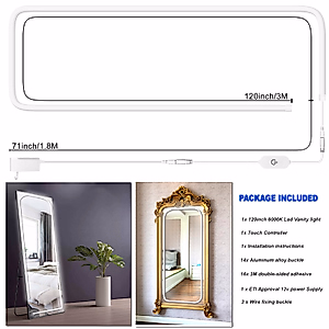 Blikshin LED Vanity Lights for Mirror, Lights for Body Mirror, 10FT/Ultra Bright/Dimmable/360LEDs/ELT 12V, for Bathroom Mirror/Dressing Mirror/Full Body Mirror