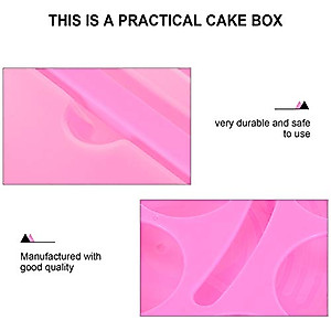 Hemoton Portable Cheesecake Carrier Round Cake Container Clear Dome Lids Cupcake Muffin Pie Box Dessert Serving Tray with Handle for Fruits Pastry Donut Baked Bread 10inch Pink