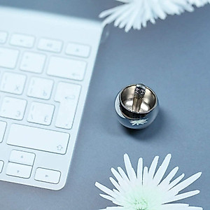 Pockety Tippe Top Metal Flip Over Top Stainless Steel Spinning Top Toy Gift, Silver