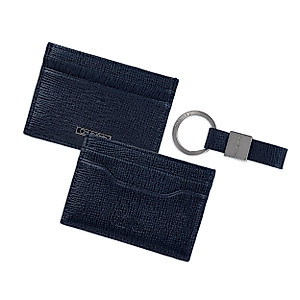 Calvin Klein Men's Wallet Sets-Minimalist Bifold and Card Cases, Navy Bessemer, One Size