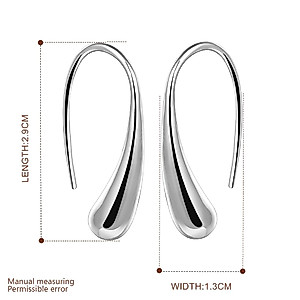 NABTYJC Fashion Classic Sterling Silver Thread Drop Earrings,Teardrop Back Earrings (White/1 Pair) …