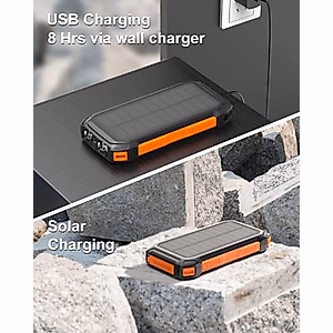 Solar Charger 26800mAh Power Bank: Hiluckey 3A USB C Fast Charging Portable Phone Charger Camping External Battery Pack with 3 Outputs for iPhone Samsung Tablet