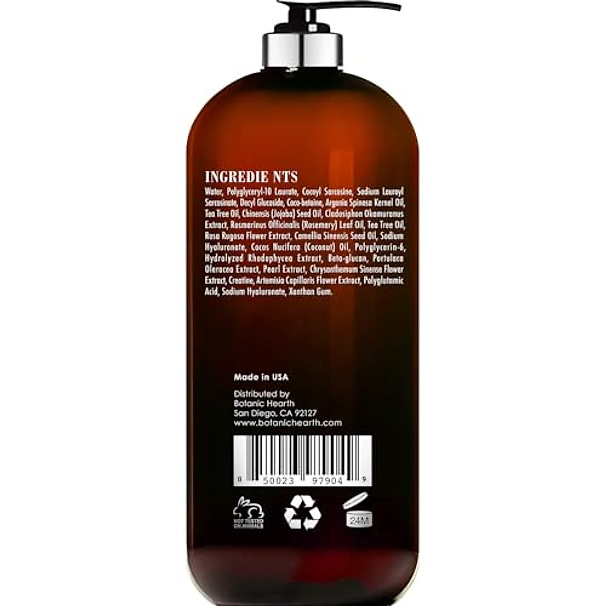 Botanic Hearth Tea Tree Body Wash with British Rose Extract, Helps with Nails, Athletes Foot, Ringworms, Jock Itch & Acne, Soothes Itching & Promotes Healthy Skin and Feet, 16 fl oz
