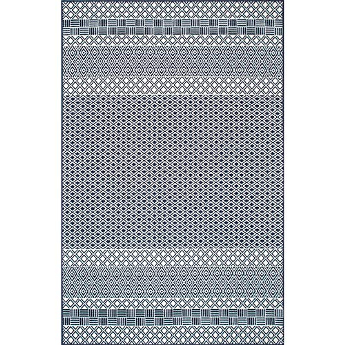 nuLOOM Frontier Striped Lattice Indoor/Outdoor Area Rug, 8' x 10', Blue