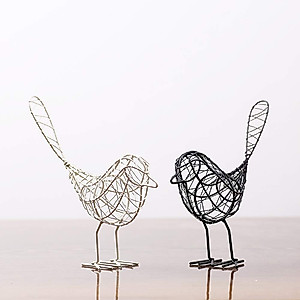 WhaleCreation Handicraft Bird Metal Decorative Figurine Home Decor Gift Toy (White)