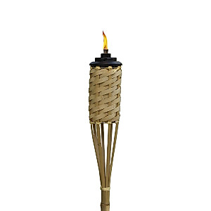 TIKI Brand Weather Resistant Coated Torch, Outdoor Décor for Home, Garden, Patio 12-Pack 57 in Bamboo, 1120116, Pack of 12, Natural,Pack of 12