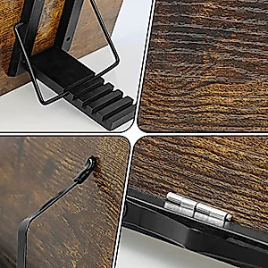 Book Stand for Reading,Large Recipe Book Holder with 5 Adjustable Height(13.4" x 9.5"), Foldable Wooden Cooking Bookstand for Textbook, Music Books, Tablet, pad