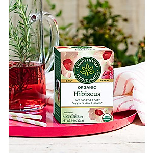 Traditional Medicinals Tea, Organic Hibiscus, Supports Your Cardiovascular System, 16 Tea Bags