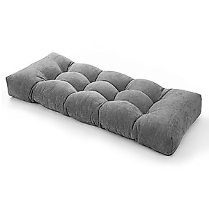 ROFIELTY Bench Cushion 42x16 inch, Patio Furniture Cushions, Indoor/Outdoor Anti-Slip Tufted Swing Seat Cushion, Bench Cushion for Multi-Scene use. (42x16x4 inch, Light Gray)