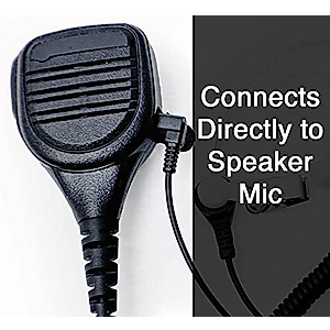 Tactical Law Enforcement Radio Earpiece, 3.5mm Listen/Receive Only Clear Acoustic Tube Earmolds, Direct to Speaker Mic, Guaranteed to fit Motorola XTS APX Kenwood TK NX Icom & More
