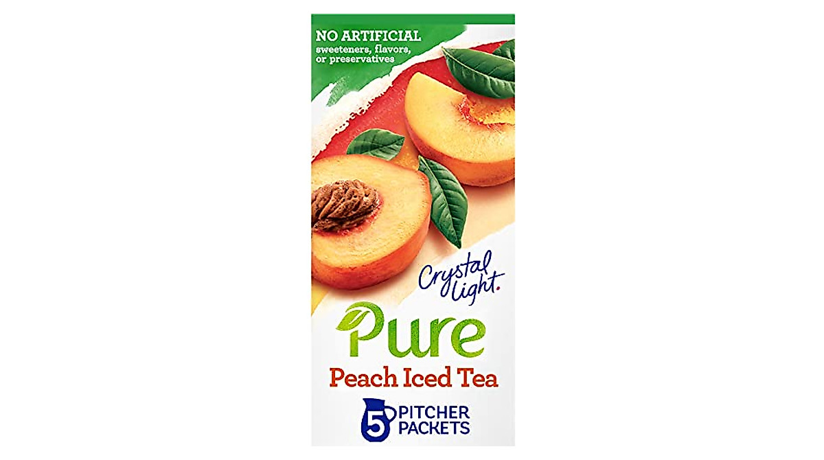 Crystal Light Pure Peach Iced Tea Naturally Flavored Powdered Drink Mix ...