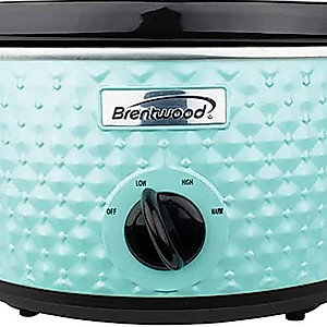 3.5-Quart Diamond-Pattern Slow Cooker (Blue)