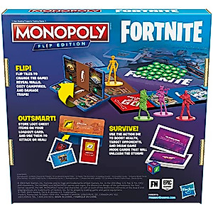 Hasbro Gaming Monopoly Flip Edition: Fortnite Board Game for Ages 13 Game Inspired by Fortnite Video Game, Board Games for Teens and Adults, 2-4 Players
