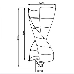 QAZNHODDS Spiral Wind Power Turbine Generator, 9000W 2 Blades 12V 24V 48V 220V with Controller Vertical Wind Turbine for Home Outdoor Garden,220V